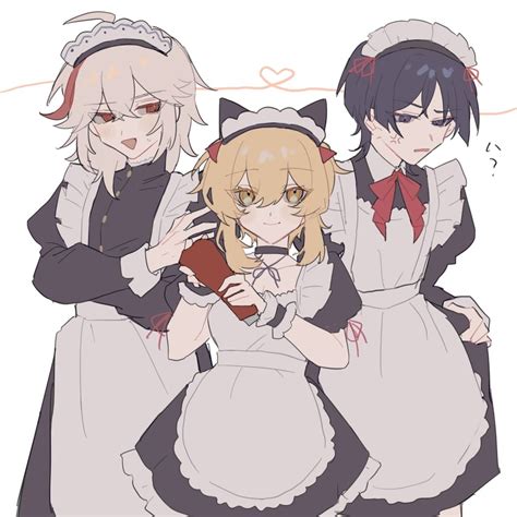 Lumine Scaramouche And Kaedehara Kazuha Genshin Impact Drawn By Mgmgramen Danbooru