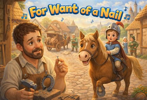 For Want Of A Nail Lyrics Nursery Rhyme And Song