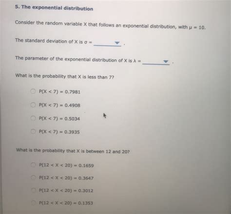 Solved The Exponential Distribution Consider The Random Chegg