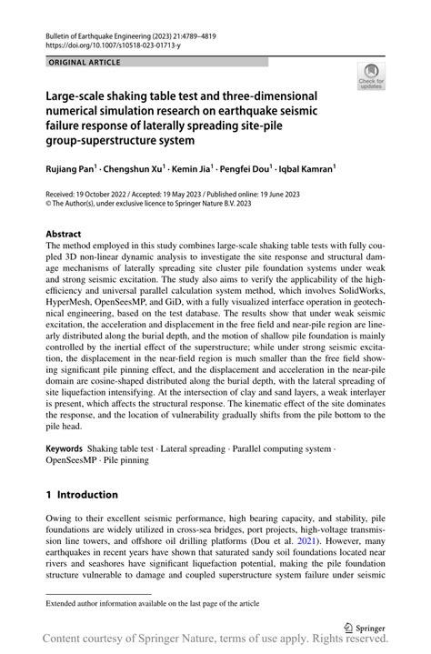 Large Scale Shaking Table Test And Three Dimensional Numerical Simulation Research On Earthquake