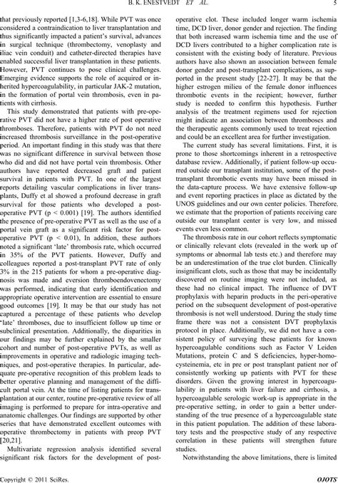 Hypercoagulability In Liver Transplant Recipients Does Portal Vein Thrombosis Predict Post