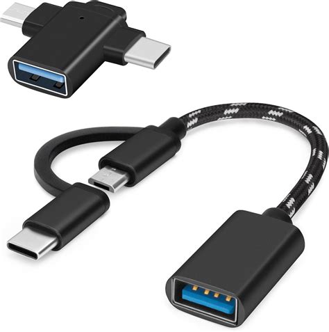 Usb Otg Cable Usb To Usb C Adapter Usb To Usb Micro Adapter 2 In 1 Usb To Micro Type