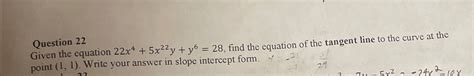 solved question 22given the equation 22x4 5x22y y6 28 ﻿find