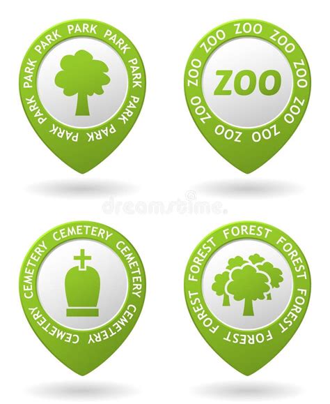 Vector Green Map Pointers Stock Vector Illustration Of Park