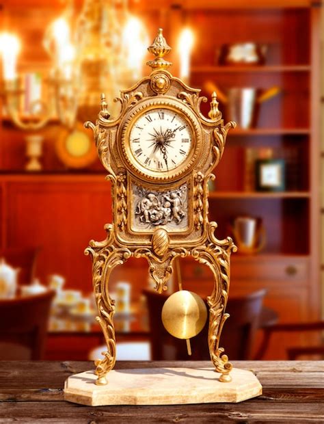 Premium Photo Ancient Vintage Brass Pendulum Clock