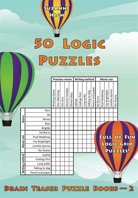 50 Logic Puzzles Full Of Fun Logic Grid Puzzles High Suzanne 9781985261303 Books Amazon Ca