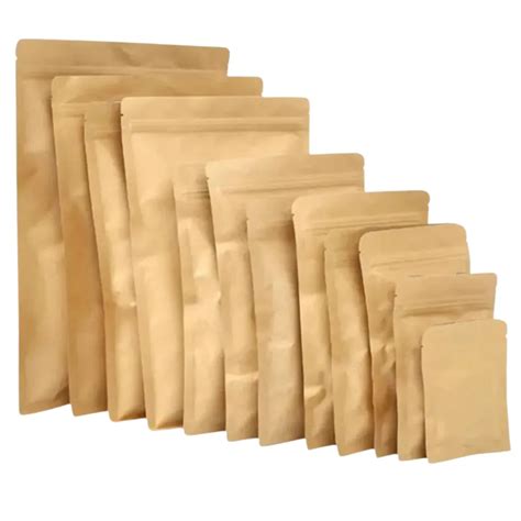 Kraft Paper Aluminum Pouch 17x24cm Food Packaging