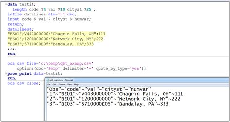 Solved Unexpected Result Using Proc Print With Ods Csv Sas Support Communities