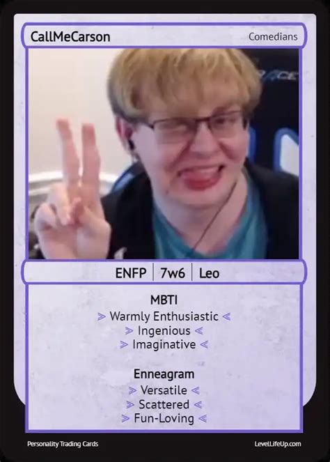 Callmecarson Enneagram And Mbti Personality Type Level Life Up