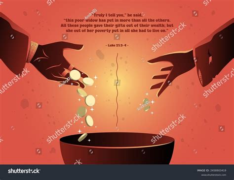 Illustration Rich Man Poor Widow Bible Stock Vector Royalty Free