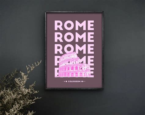 Miluva Rome Poster Colosseum Wall Art Italy Landmark Print