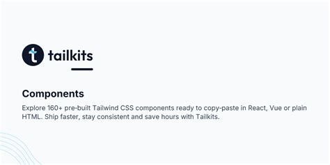 160 Tailwind Css Components And Ui Elements Tailkits Tailkits