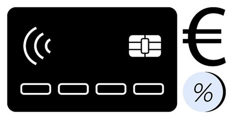 비접촉식 결제 금융 거래를 강조하는 유로 기호와 백분율 기호가 있는 신용 카드 가격에 대한 스톡 벡터 아트 및 기타 이미지 가격 개념 개념과 주제 Istock