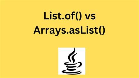 Listof Vs Arraysaslist In Java Youtube