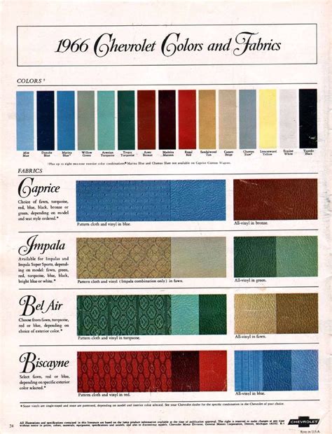 Vintage Car Brochure With Colorful Patterns Auto Chevy Impala