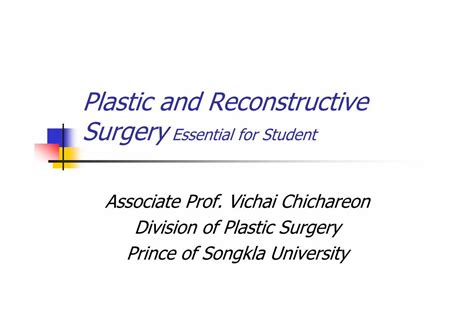 Pdf Plastic And Reconstructive Surgery Essential For …medinfo2 Psu Ac Th Surgery Edu Be