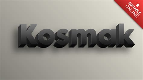 Kosmak Black 3d Text Effect Generator