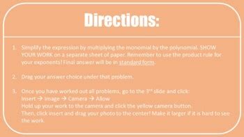 Multiplying Monomial X Polynomial Google Slides Drag And Drop TPT