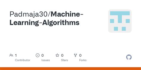 GitHub Padmaja Machine Learning Algorithms