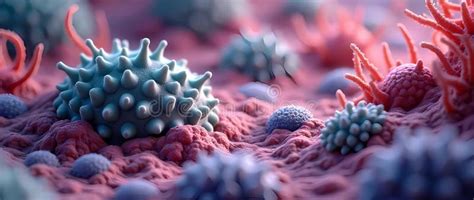 Background Illustration Of The World Of Microorganisms Stock