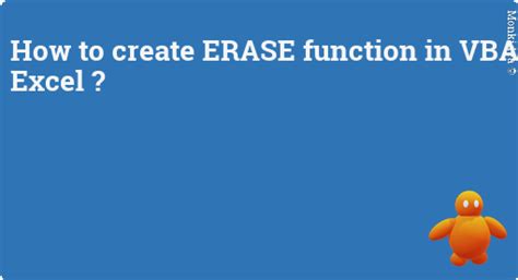 How To Use ERASE Function In VBA Excel Data Analytics Monkidea