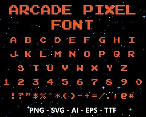 Arcade Pixel Font Ttf Svg Eps Png Cricut Etsy New Zealand