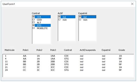 utiliser des listbox dans une macro pour compter dans une base de donnée Macros et VBA Excel