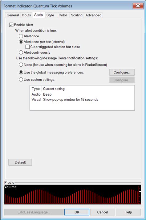 Configuring The Tick Volumes Indicator For Tradestation Quantum
