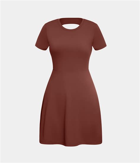 Womens Twisted Cut Out Barre Ballet Dance Flare Dress Halara