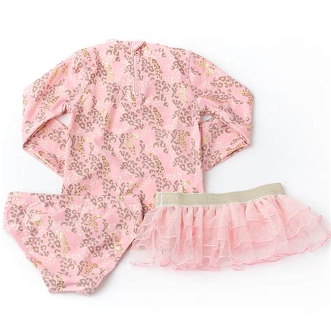 Shade Critters Leopard Spots Girls Rashguard And Tutu Swim Set Little