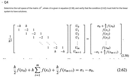 Solved Determine The Null Space Of The Matrix AT Where A Is Chegg Com
