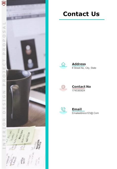 Contact Us Interior Design Project Proposal One Pager Sample Example Document Presentation