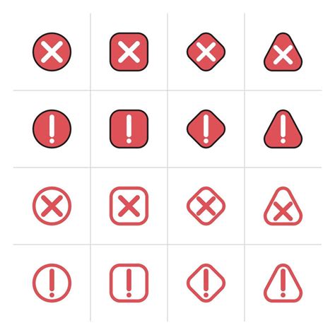 Circle Exclamation Mark Vector Isolated Element Red Circle Square