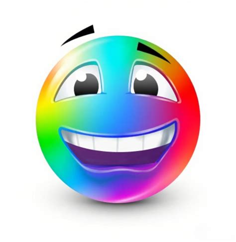 彩虹色的笑脸表情，超级开心的样子 彩色emoji表情包：如何呢 又能怎？表情包图片动图 求表情网 斗图从此不求人