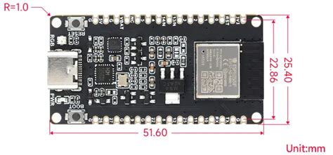 waveshare esp32 h2 risc v microcontroller w pinheader for ble zigbee thread robotshop