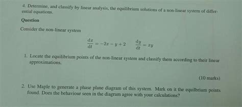 Solved Determine And Classify By Linear Analysis The