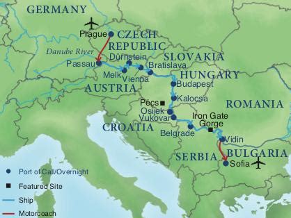 River Danube Map Europe