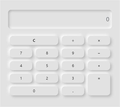 Neumorphic Style Calculator App In Javascript Css Script