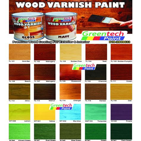 5 Liter Greentech Wood Varnish Gloss Woodstain Gloss For Interior