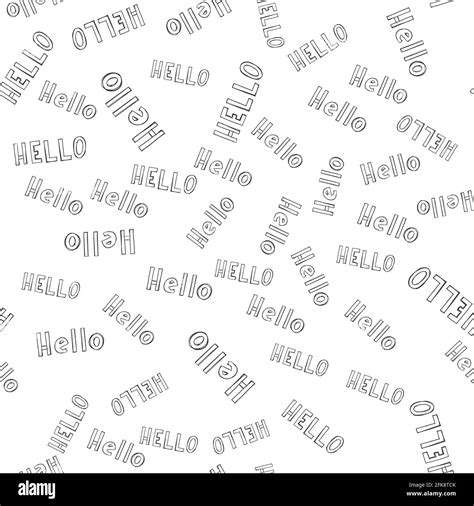 Hello And Hi Typography Pattern Seamless Texture With Different Type Of Words Hello And Hi Fun