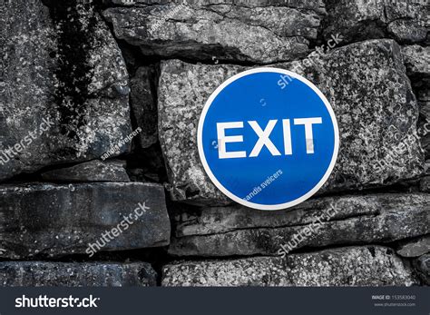 Blue Exit Sign Stock Photo Shutterstock