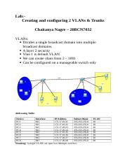 VLAN Configuration Docx Lab Creating And Configuring VLANs Trunks Chaitanya Nagre