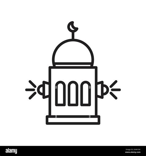 Takbir Icon Black Line Art Vector In Black And White Outline Set Collection Sign Stock Vector