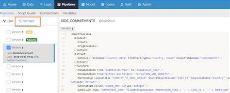 View Pipeline History