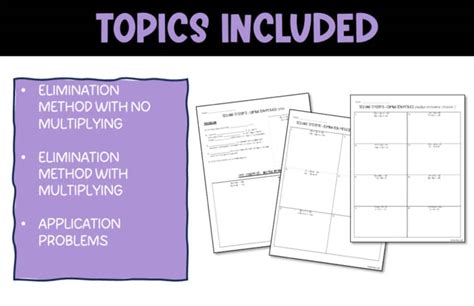 System Of Equations Elimination Method Guided Notes And Practice