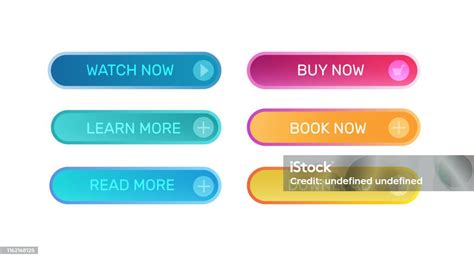 웹 사이트 및 Ui에 대한 현대 다채로운 버튼의 집합입니다 벡터 아이콘입니다 다른 트렌디 한 그라데이션 색상 개념에 대한 스톡 벡터 아트 및 기타 이미지 Istock