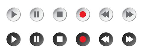 Media Player Control Icon Set Vector Illustration Vector Art At Vecteezy
