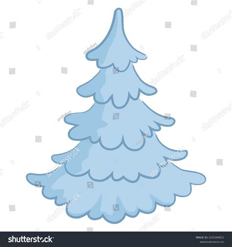 Christmas Tree Snow Cartoon Illustration Flat Stock Vector Royalty Free Shutterstock