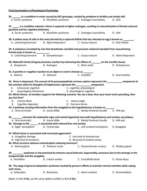 Review Material In Biological Psychology Sexual Behavior University Of Santo Tomas Studocu