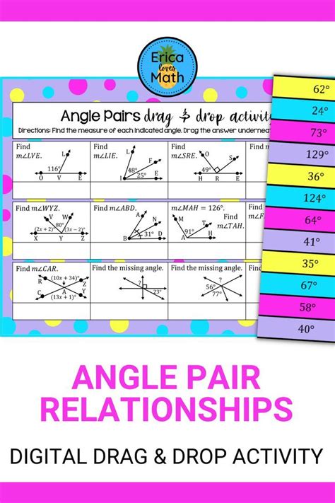 Angle Pair Relationships Digital Activity Drag Drop Digital Activities High Babe